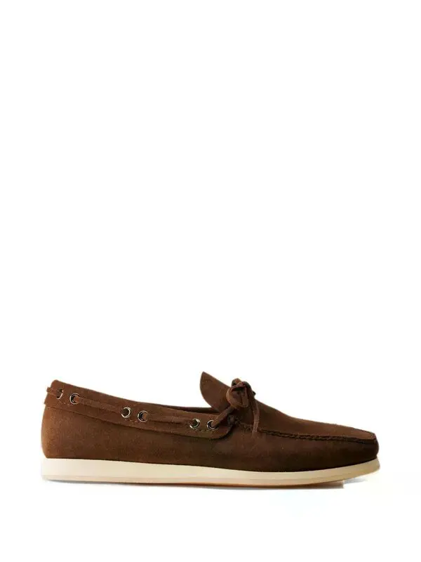 Car Shoe Beaver-effect Leather Boat Shoes - Brown