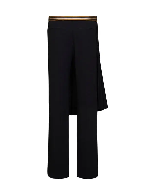 Dries Van Noten Black Heavyweight Crêpe Prestona Skirt Trousers - Multicolor