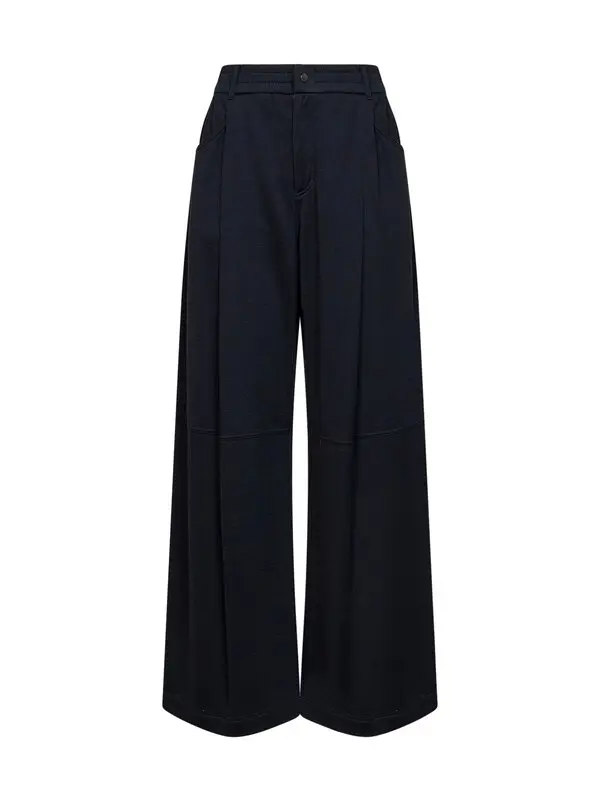 Brunello Cucinelli Cobalt Blue Cotton And Silk Interlock Track Pants