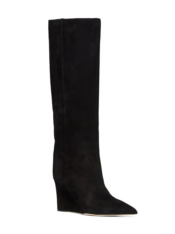 JIMMY CHOO Black Suede Blake 85 Knee-high Boots