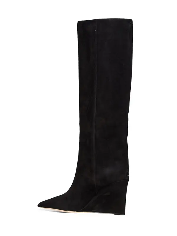 JIMMY CHOO Black Suede Blake 85 Knee-high Boots
