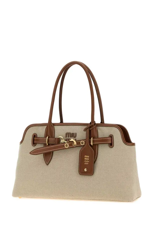 Miu Miu Two-tone Canvas Aventure Shopping Bag - Multicolor