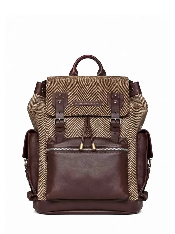 Brunello Cucinelli Brown City Backpack - Multicolor