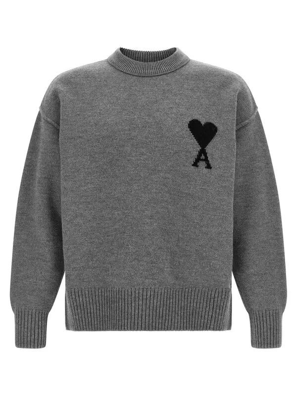 AMI Paris Grey De Coeur' Sweater