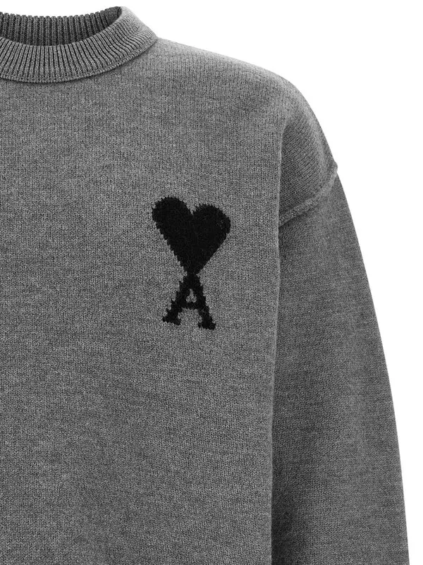 AMI Paris Grey De Coeur' Sweater