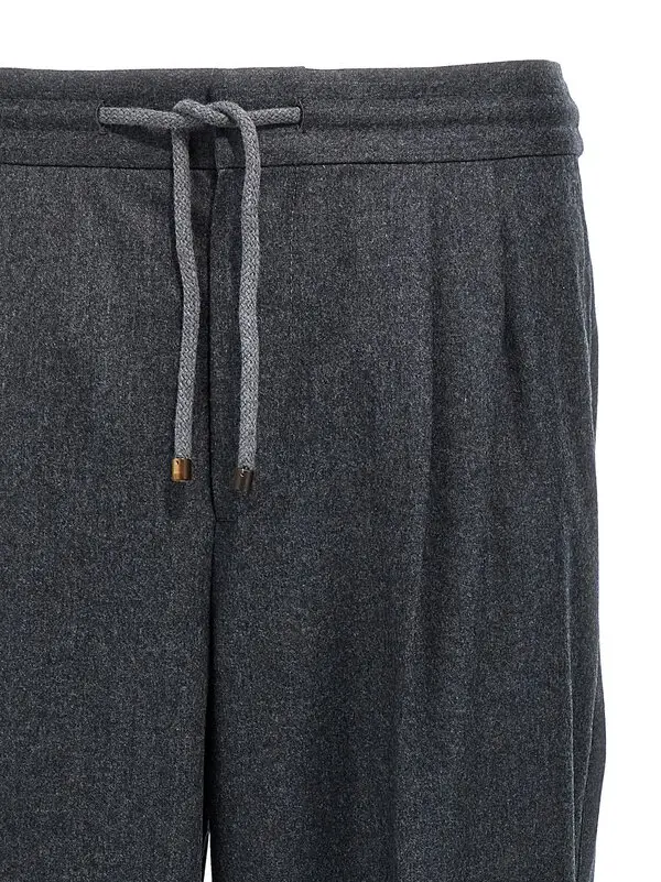 Brunello Cucinelli Front Pleat Pants - Gray