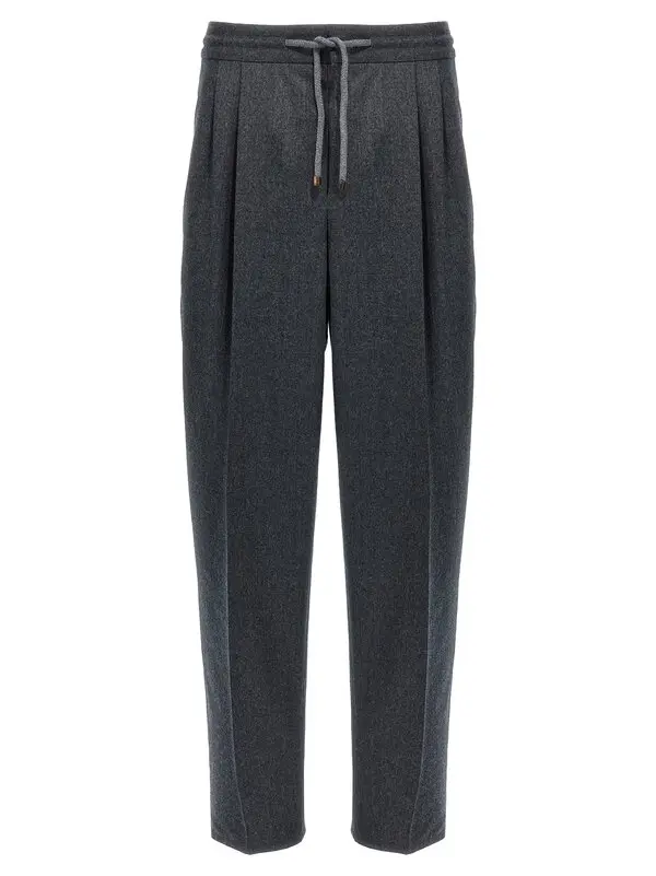 Brunello Cucinelli Front Pleat Pants - Gray