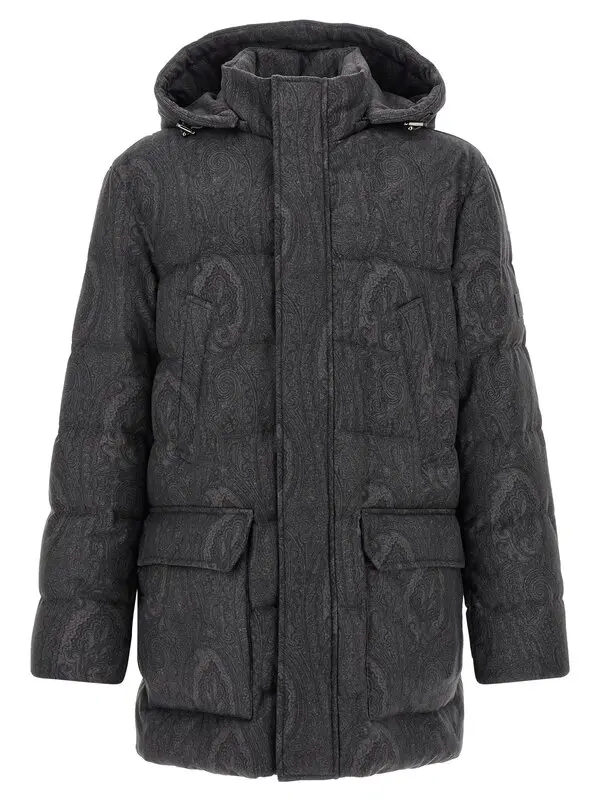 Etro Grey 'arnica' Down Jacket - Gray