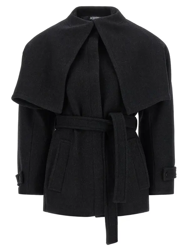 Jacquemus Le Caban Boléro' Coat - Black