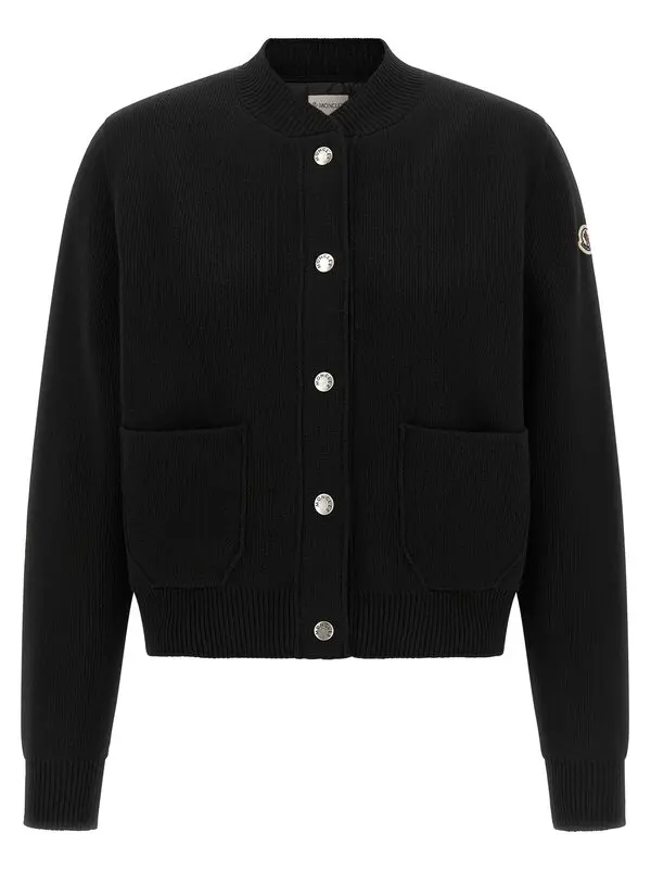 Moncler Padded Back Cardigan - Black