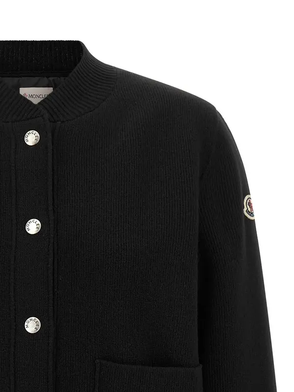 Moncler Padded Back Cardigan - Black