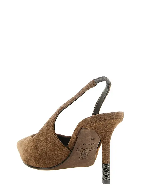 Brunello Cucinelli Suede Slingbacks