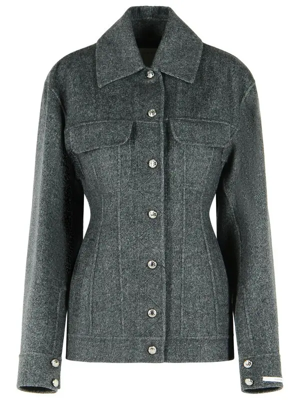 Sportmax Calcio' Pure Grey Wool Jacket
