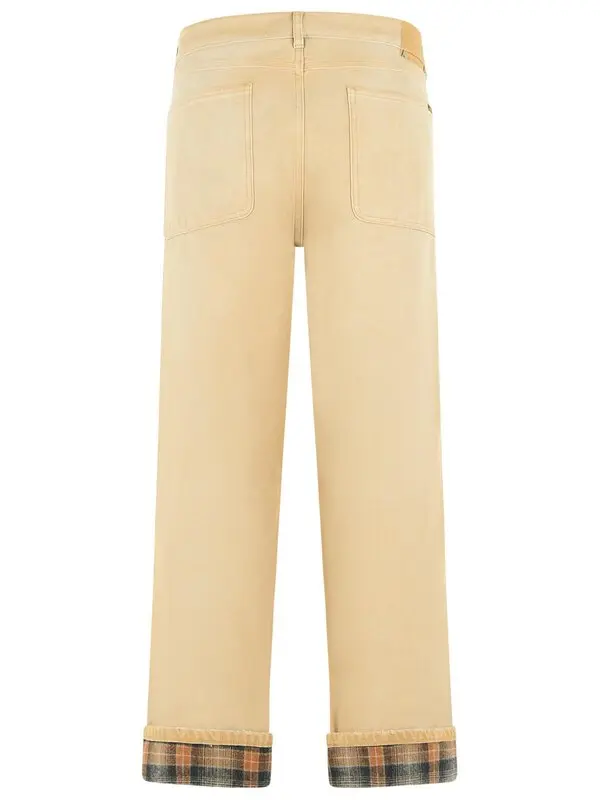 GOLDEN GOOSE Painter' Beige Cotton Pants