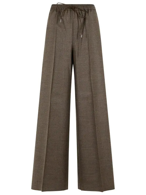 Max Mara Pantone' Mud-colored Wool Batavia Pants - Brown