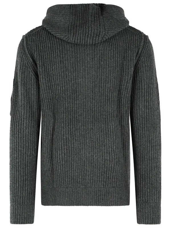 C.P. COMPANY Grey Wool Blend Cardigan