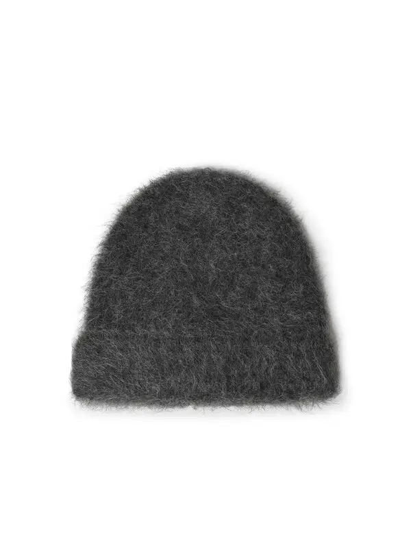 Séfr Fuzzy' Charcoal Grey Alpaca Blend Beanie - Gray