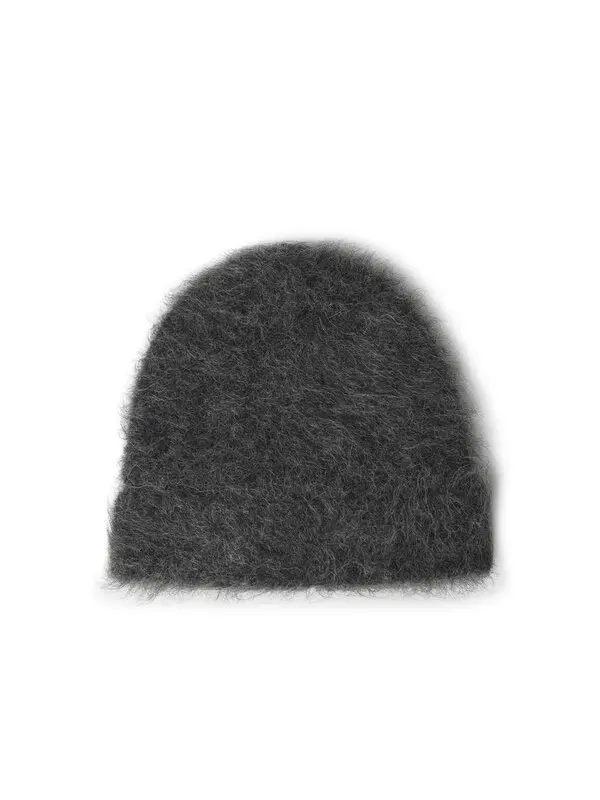 Séfr Fuzzy' Charcoal Grey Alpaca Blend Beanie - Gray