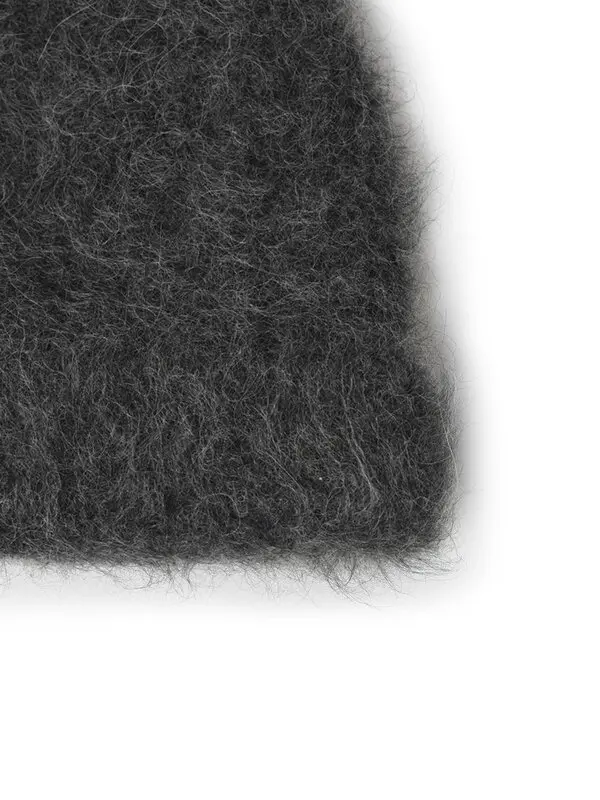Séfr Fuzzy' Charcoal Grey Alpaca Blend Beanie - Gray