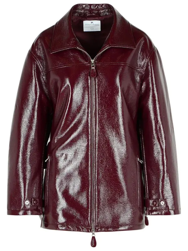 COURREGES Vinyl' Burgundy Cotton Blend Jacket - Multicolor