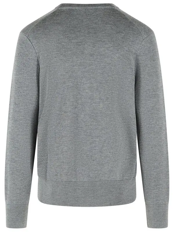 AMI Paris De Cœur' Grey Wool Cardigan