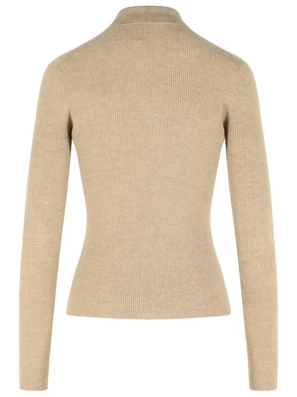 Max Mara Angel' Polo Sand Sweater In Beige Cachemire Yarn - Cream