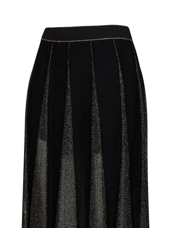 Zimmermann Black And Gold Metallic Knit Valiant Midi Skirt - Multicolor