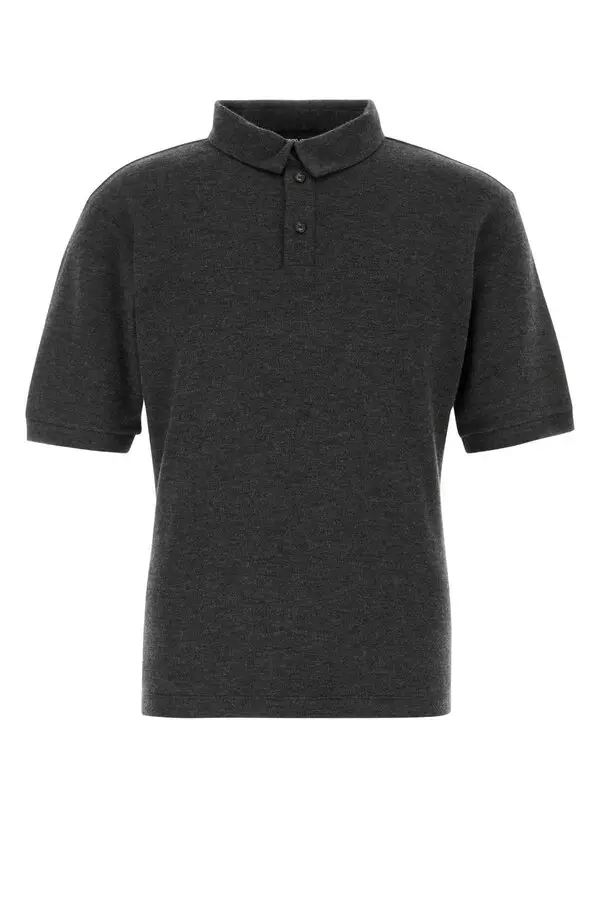 Giorgio Armani Graphite Cashmere Polo Shirt