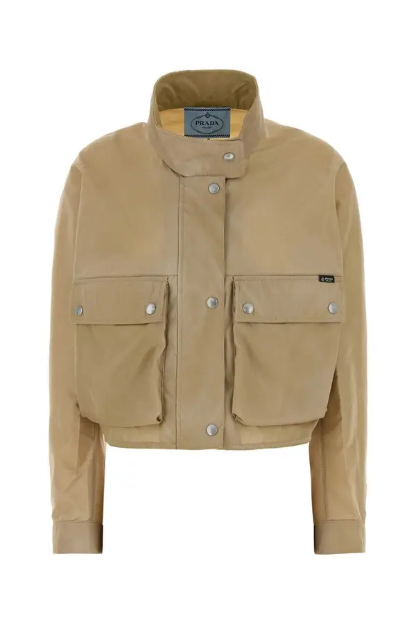 Prada Beige Re-nylon Jacket - Brown