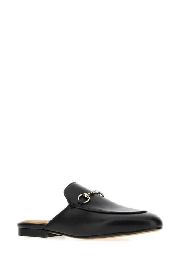 Gucci Leather Slippers - Black