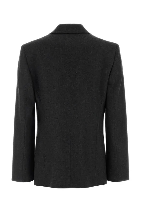 Giorgio Armani Charcoal Stretch Wool Blend Blazer
