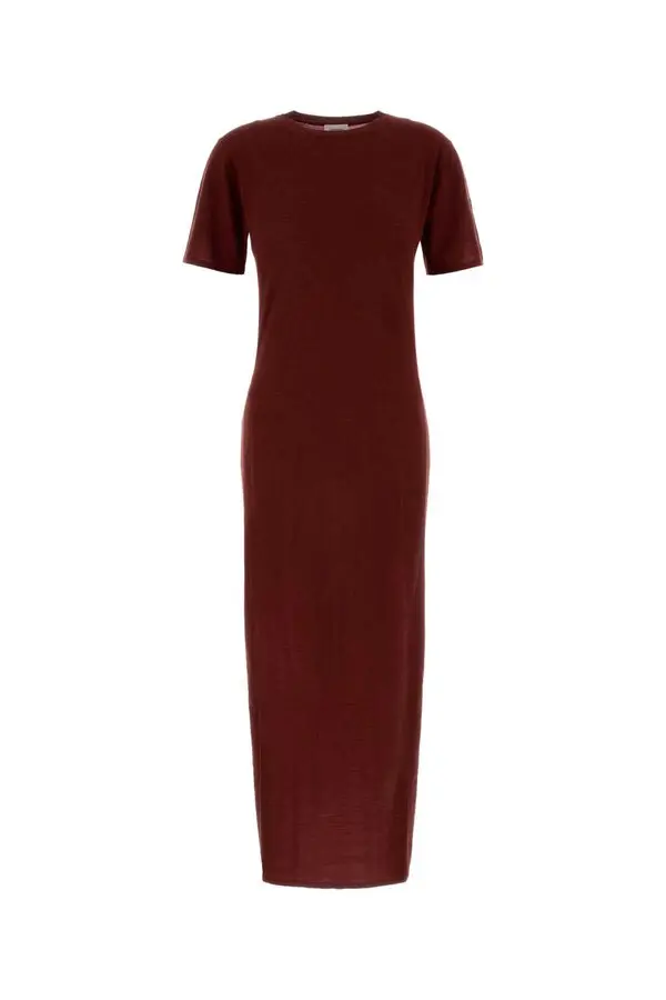 Saint Laurent Burgundy Wool Dress - Red