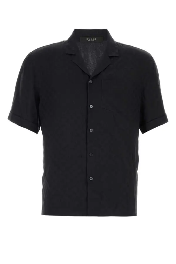 Gucci Gg Silk Shirt - Black