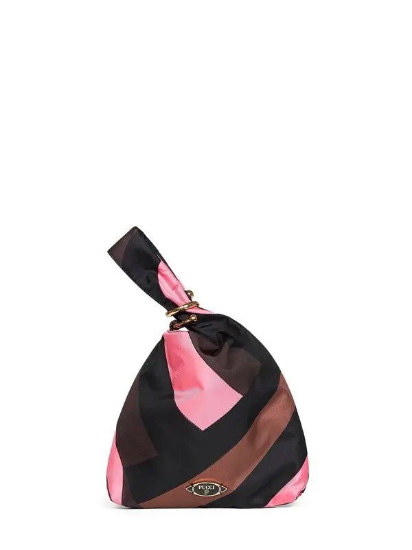 Emilio Pucci Brown And Coral Emilio Printed Pouch - Multicolor