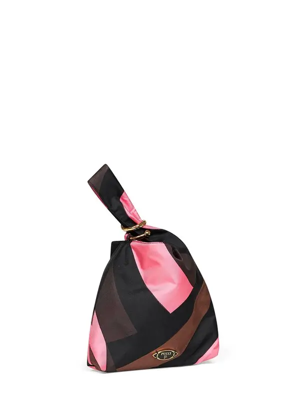 Emilio Pucci Brown And Coral Emilio Printed Pouch