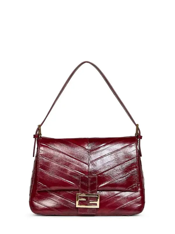 Fendi Burgundy Flap 26325 Shoulder Bag - Multicolor