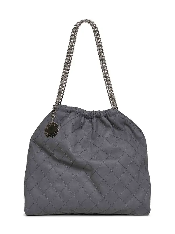 Stella McCartney Slate Grey Medium Falabella Drawstring Shoulder Bag
