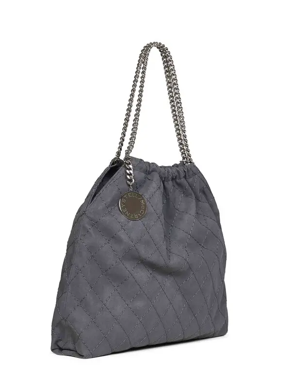 Stella McCartney Slate Grey Medium Falabella Drawstring Shoulder Bag
