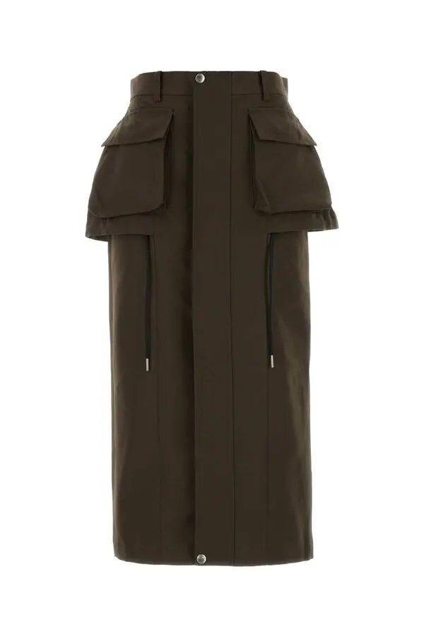 Sacai Sculpted Mini Mud Cotton-blend Skirt With Cupro Lining