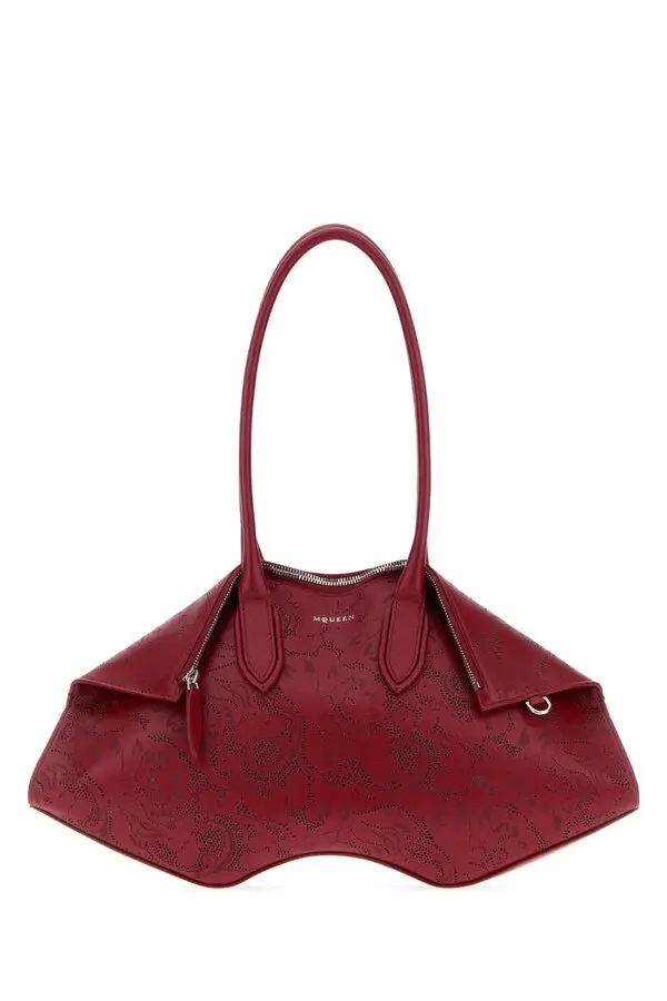 Alexander McQueen 43 Cm Calf Leather Manta Shoulder Handbag - Red