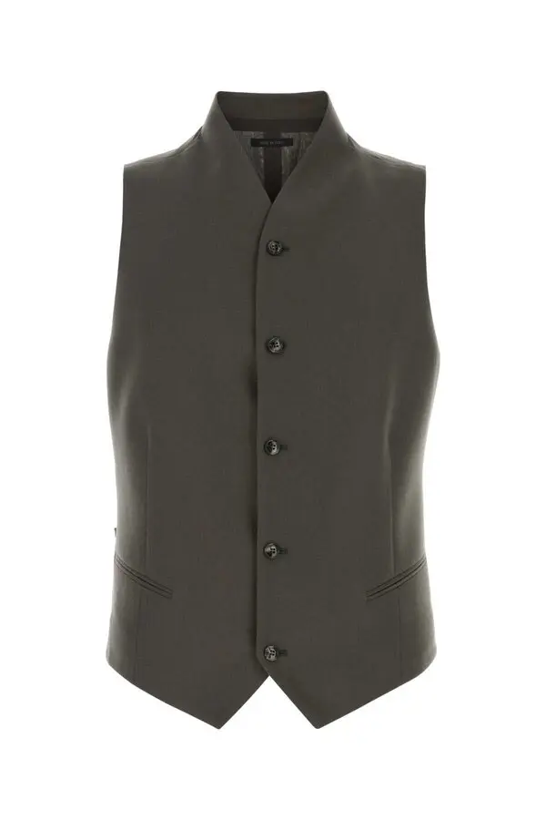 Giorgio Armani Graphite Wool Vest