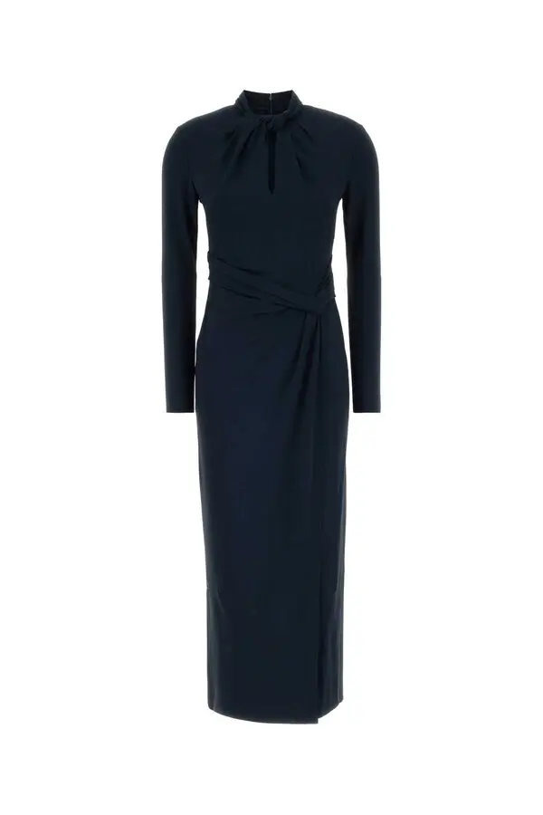 Giorgio Armani Navy Stretch Crepe Mini Dress