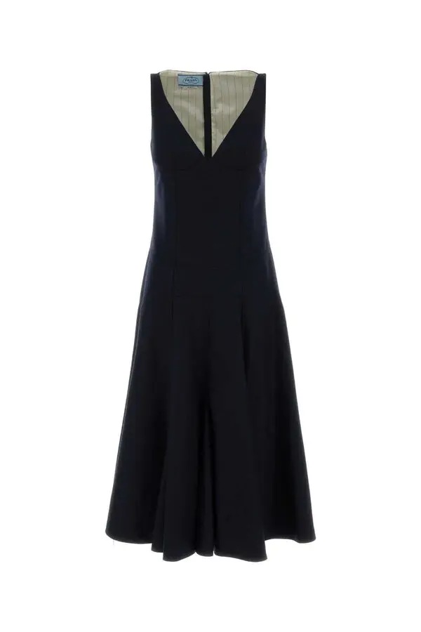 Prada Midnight Wool Mini Dress