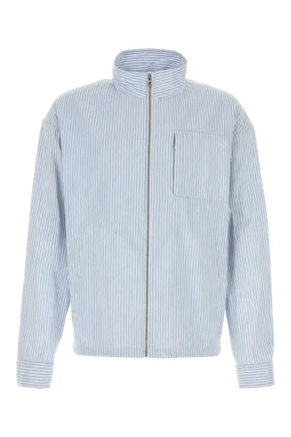 Loewe Embroidered Linen-blend Jacket - Stripped