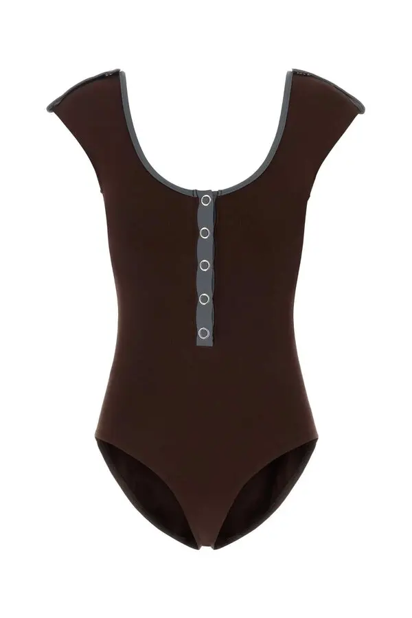 Gimaguas Petra Chocolate Stretch Nylon Mini Swimsuit