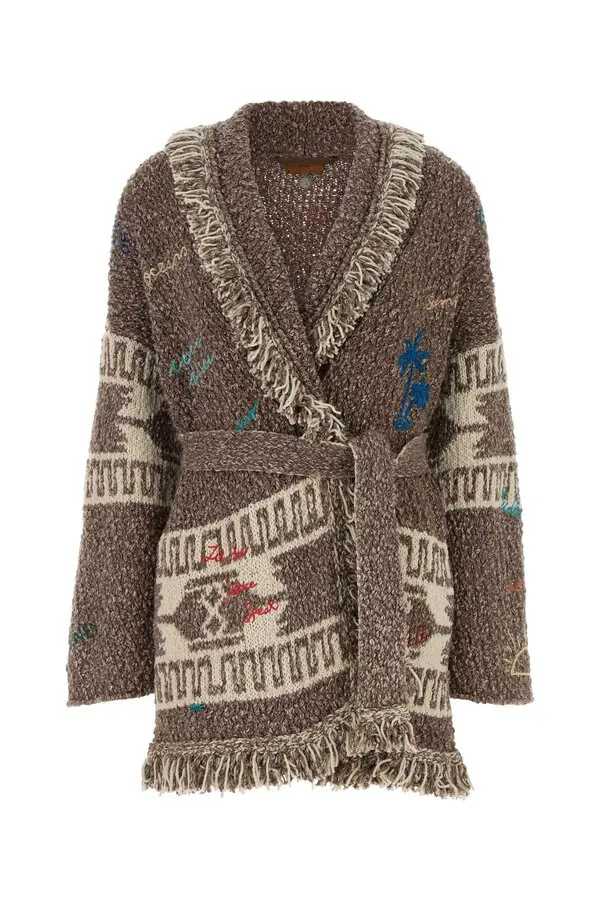 Alanui Embroidered Cotton "written The Ocean" Cardigan