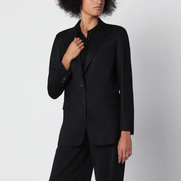 Tagliatore Single-breasted Wool-silk Jacket With Peak Lapels - Black