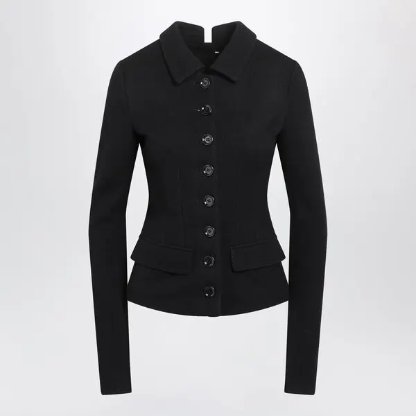 Dolce & Gabbana Single-breasted Wool Jacket For With Super-slim Fit - Black
