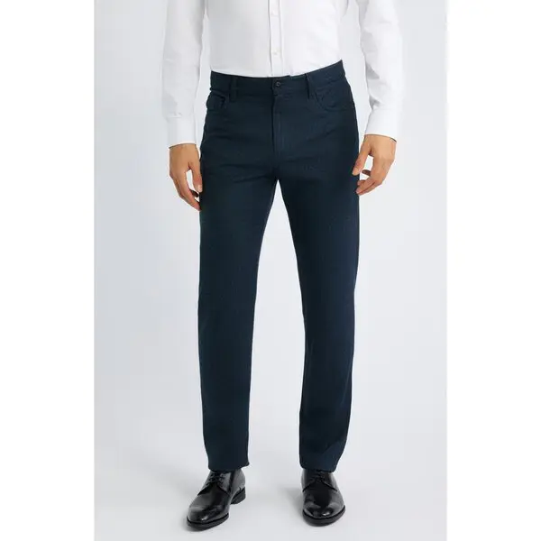 Canali Regular Fit Wool Five Pocket Pants - Navy