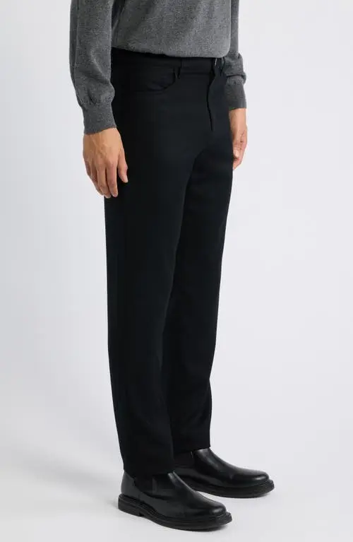 Canali Regular Fit Five Pocket Wool Pants - Black